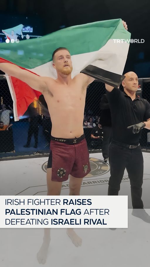 Irish fighter raises Palestinian flag after beating Israeli opponent ...