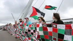 International quilt of resistance knitted in Ireland for Palestinian children killed in Gaza