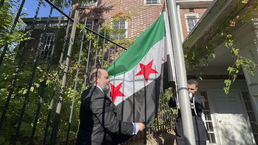 'Historic' moment as Syrian flag raised at embassy in Washington after ...
